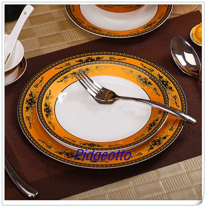 Dinner Gold Dish Home Decoration Plate Set 1pcs Ce... – Grandado