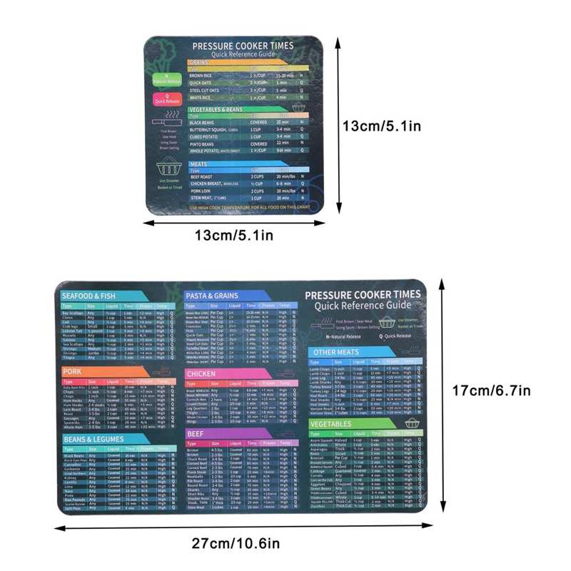 Electric Pressure Cooker Cooking Times Sheet Kit Q... – Vicedeal