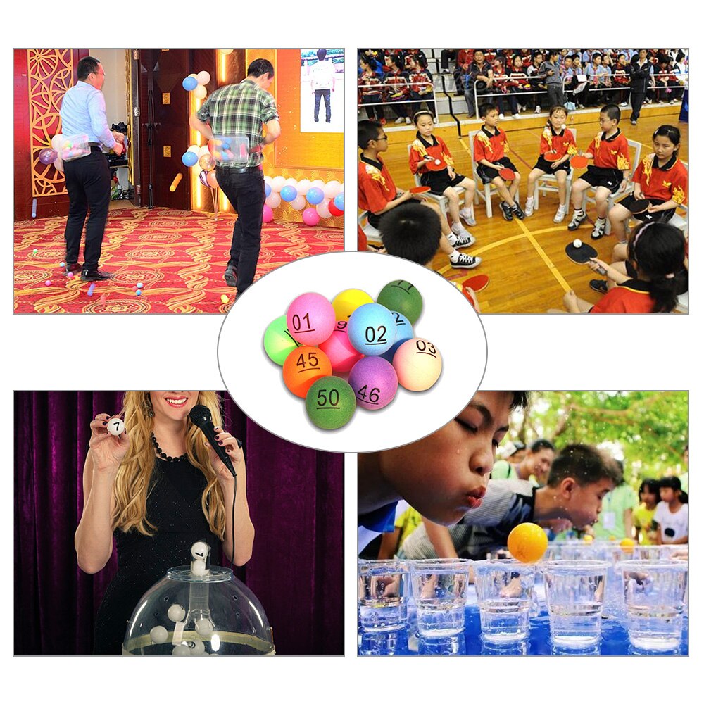 50PCS Number Printed Ping Pong Balls 40mm Colored ... – Vicedeal