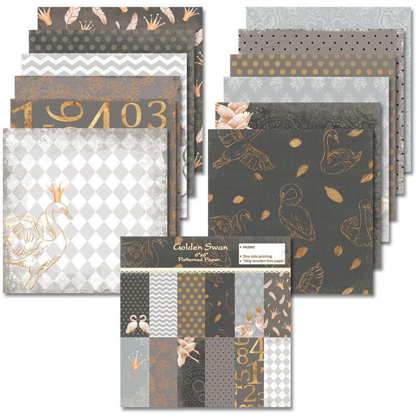 KSCRAFT 12 Sheets Golden Swan Scrapbooking Pads Pa... – Grandado