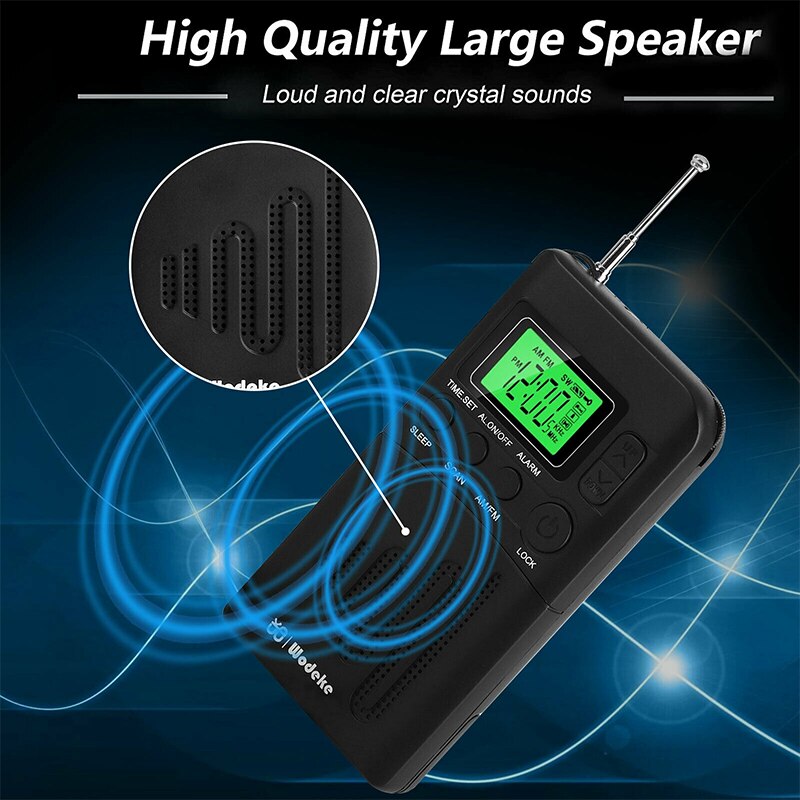 Portable Radio FM AM LCD Digital Display Radio Spe... – Grandado