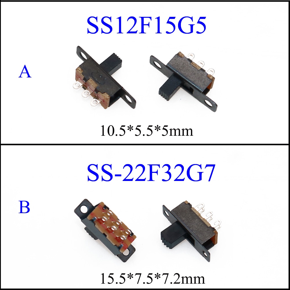 YuXi SS12F15G5 SS-22F32G7 SPDT 3 Pin 2 Position 2P... – Grandado