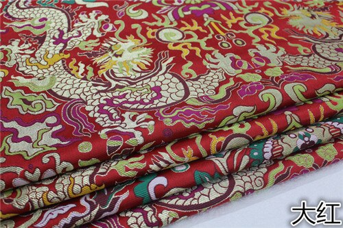 C621 Chinese Style Red Dragon Jacquard Silk Brocad... – Grandado