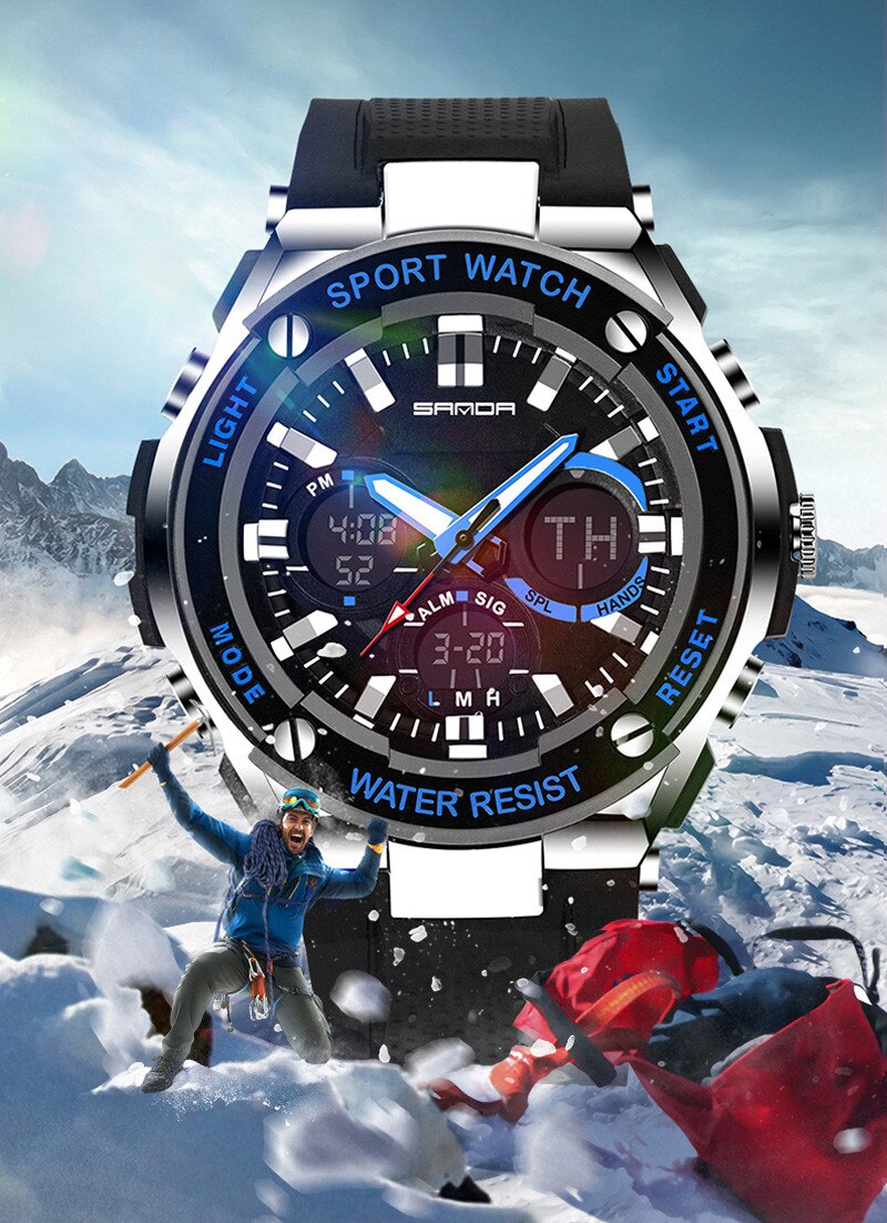 Luxury Mens LED Digital Sports Watch Waterproof Ru... – Grandado