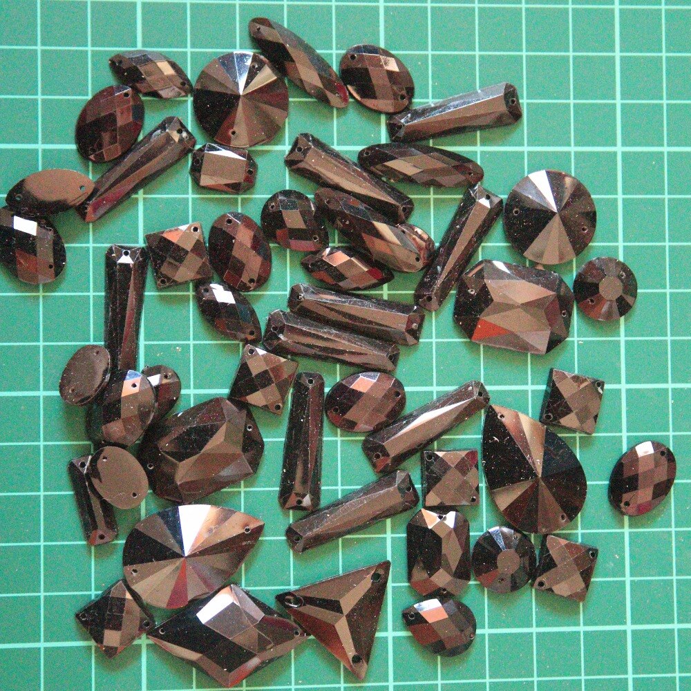 mix size black 50pcs/lot acryl garment sewing bead... – Vicedeal