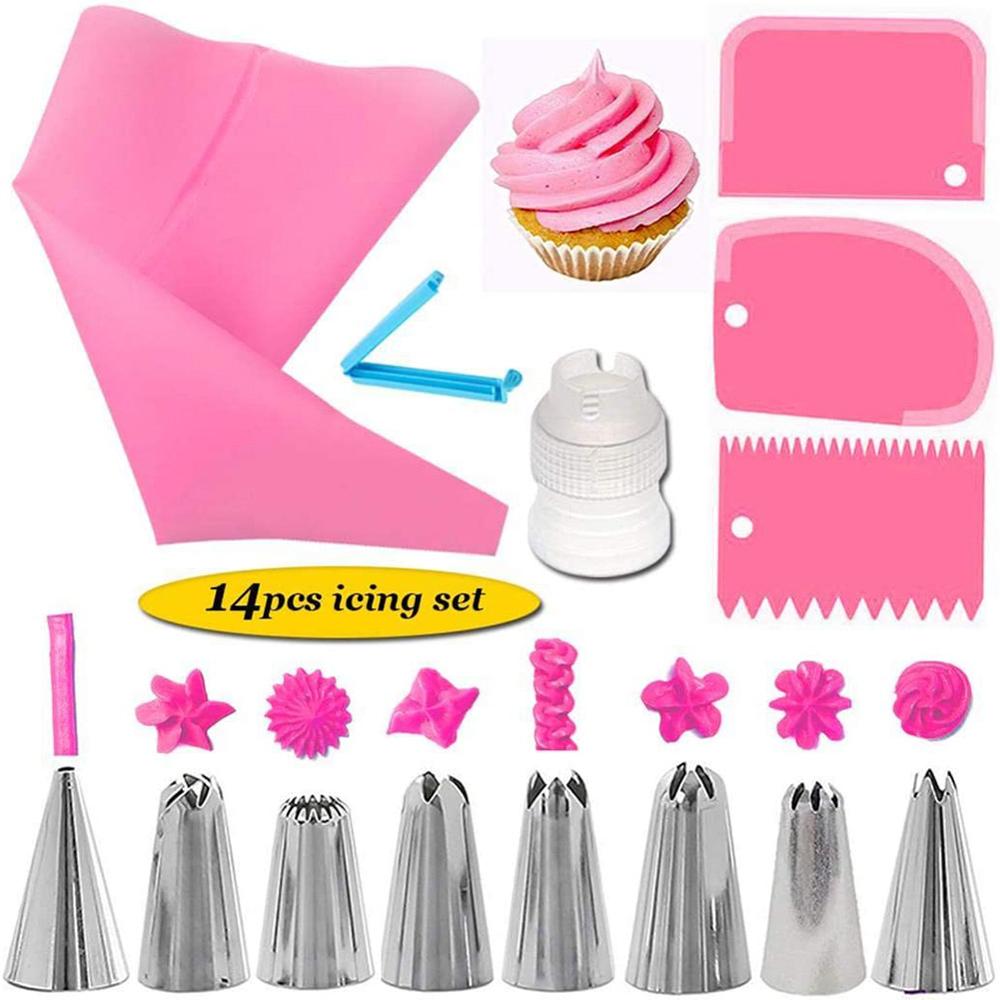 12pcs Silicone Cake Decorating Tool Set Icing Pipi... – Grandado