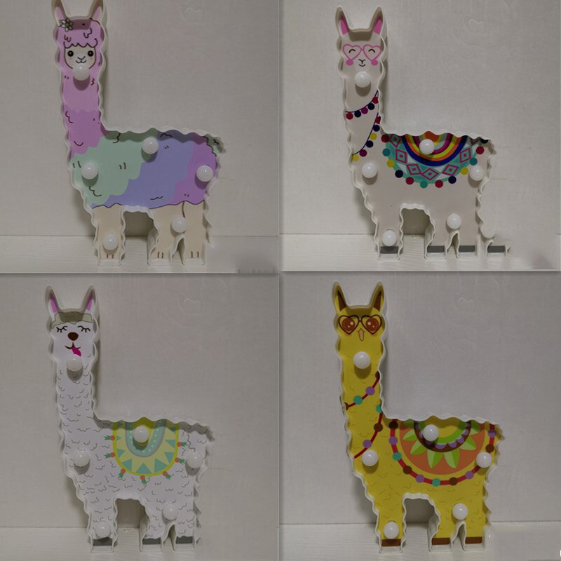 Color graffiti LED night light animal shape alpaca... – Grandado