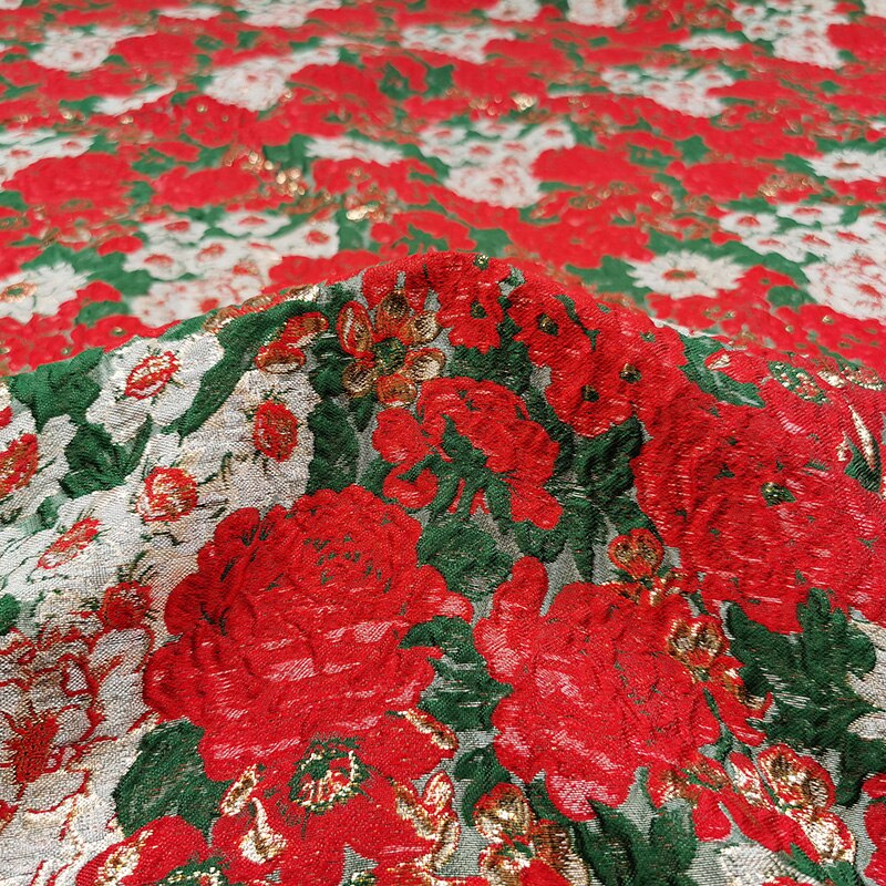 Luxury Bronzing Brocade Jacquard Fabric for Sewing... – Vicedeal