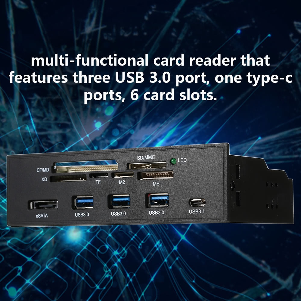 Multifunktion 5.25 "intern desktop frontpanel kort... – Grandado