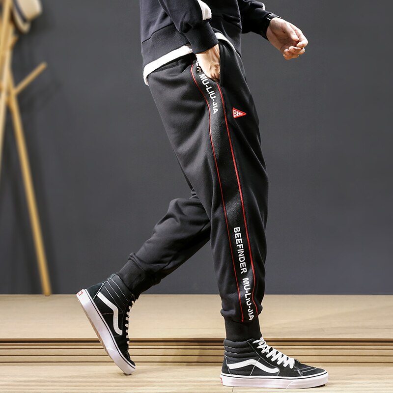 Newly Autumn Winter Sweatpants Men Loose Fit Strip... – Grandado