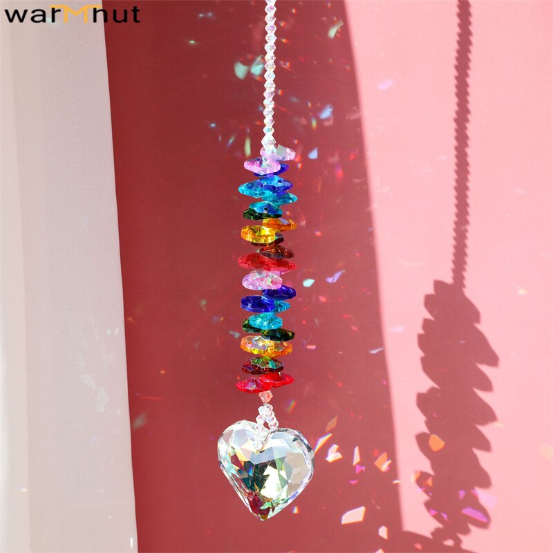 WarmHut Heart Crystal Glass Suncatcher Hanging Cha... – Grandado