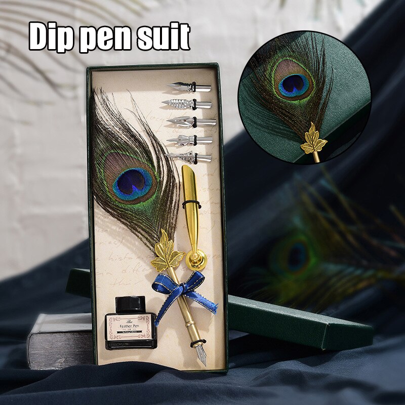Rétro calligraphie plume Dip avec 5 plume suppléme... – Grandado