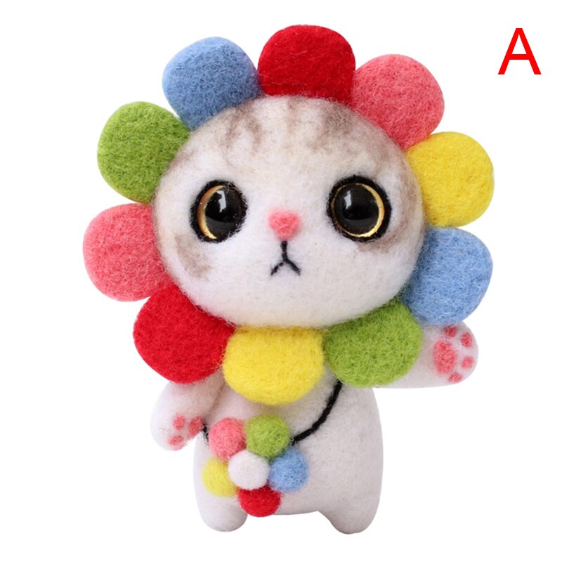 Cat Doll Wool Felt Poked DIY Non Finished Material... – Grandado