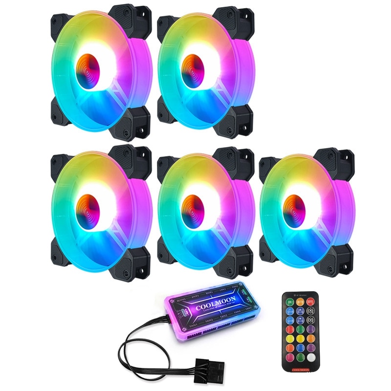 COOLMOON F-YH Computer Case PC Cooling Fan RGB Adj... – Grandado