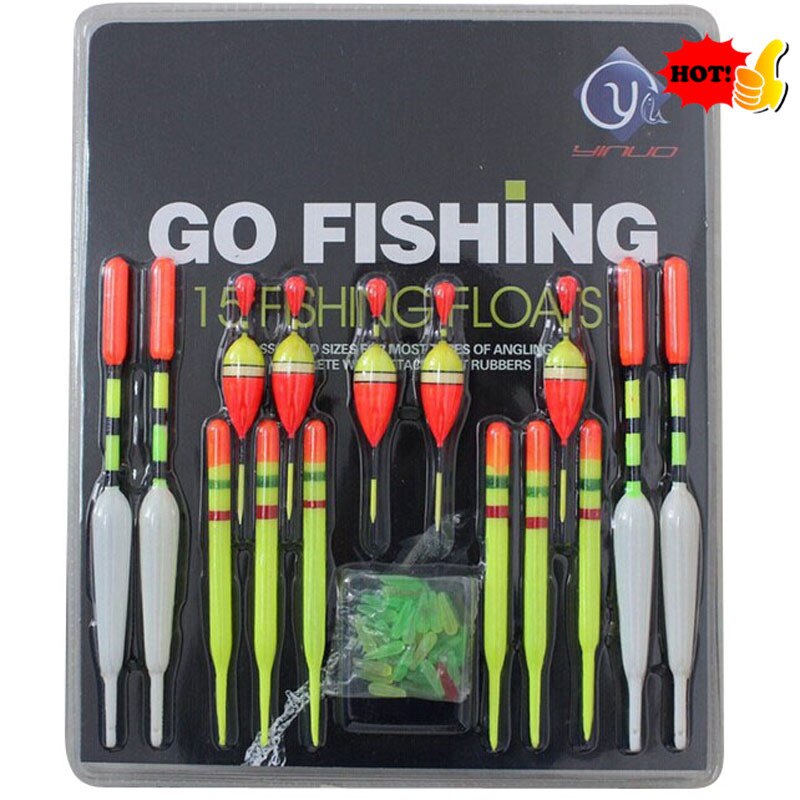 15pcs Assorted Sizes Lot Fishing Lure Floats Bobbe... – Grandado