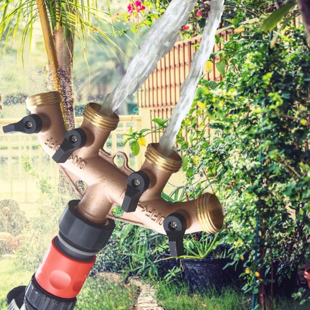 4-Way Y-Type Tuinslang Splitter Messing Watering C... – Grandado