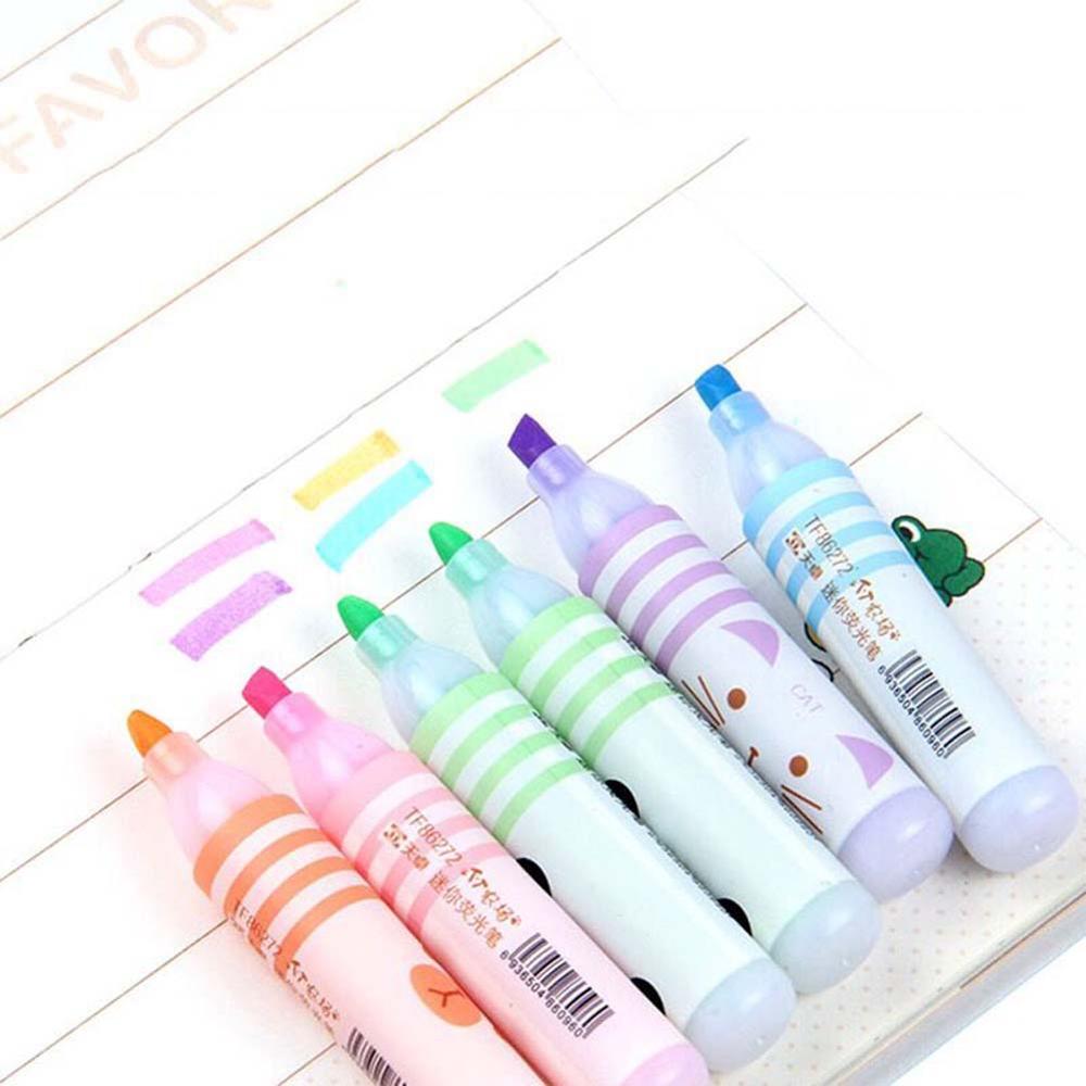 6 Pcs/Pack 6-Color Fruit-Aroma Mini Highlighter – Grandado