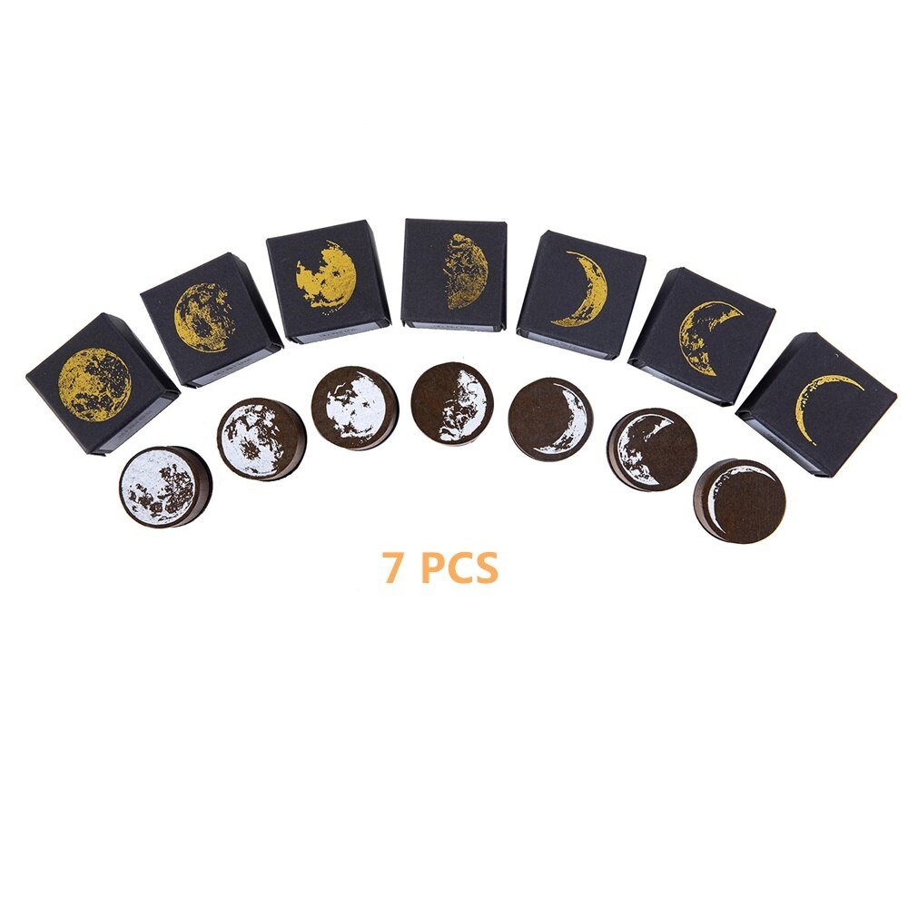 7Pcs Fasen Van De Maan Houten Stempels, Decoratiev... – Grandado