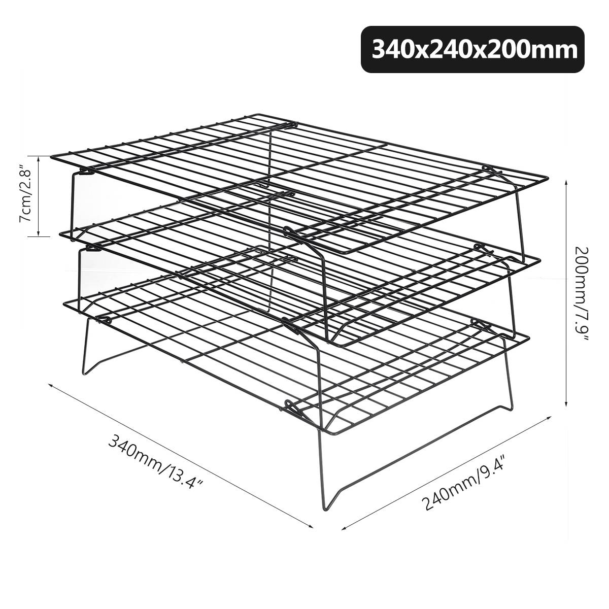 3 Tier Wire Grid Cooling Tray Cake Food Rack Oven ... – Grandado