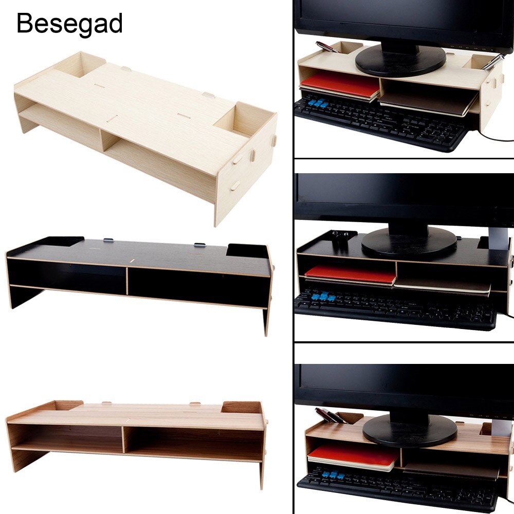 Besegad Decorative Wood Computer Desktop Monitor O... – Vicedeal