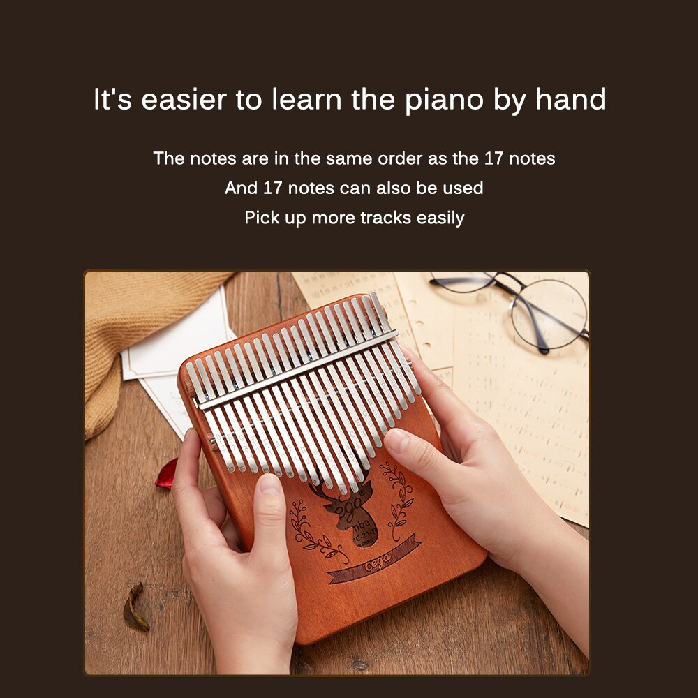 17 Key Mahogany Thumb Piano Musical Instrument Afr... – Grandado