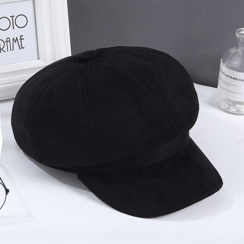 Auutmn Winter Hats for Women Solid Plain Octagonal... – Vicedeal