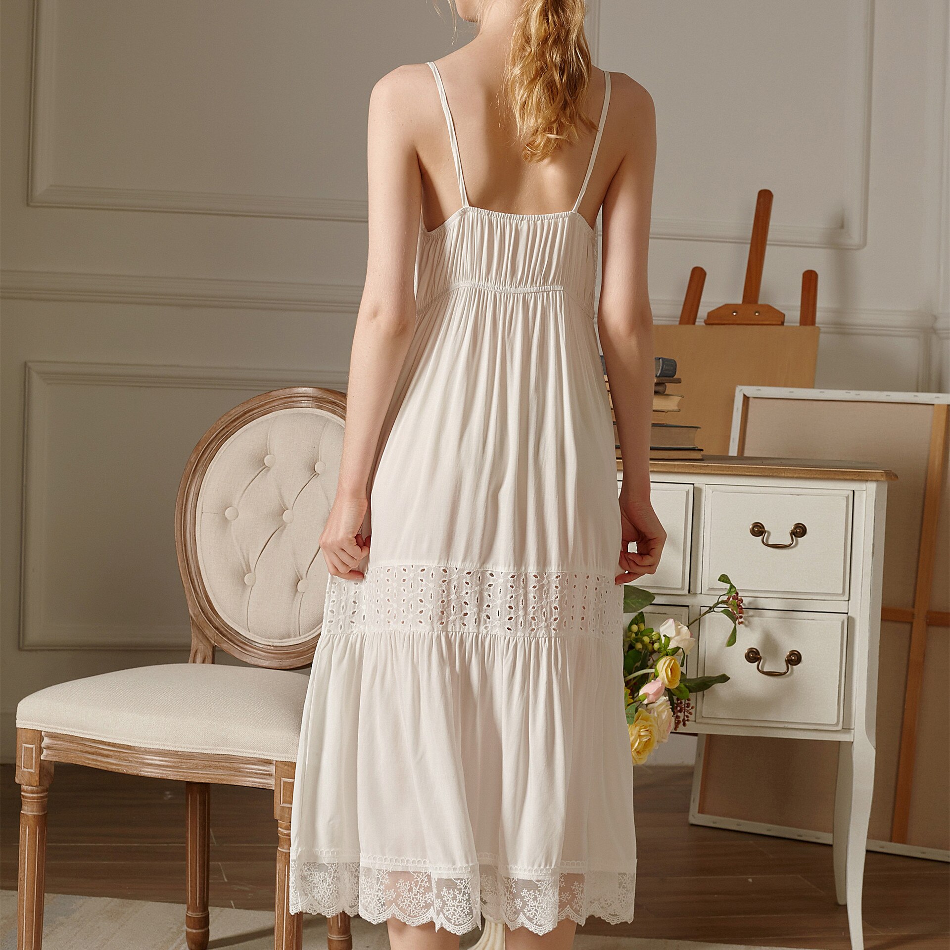 Women's Home Sling Sleepwear Flowers Lace Slee... – Grandado