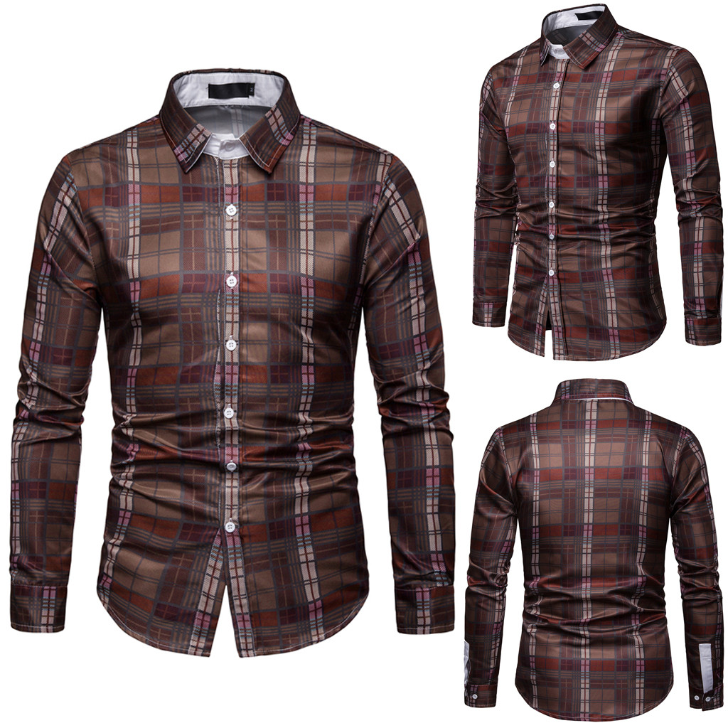 Casual Business Mannen Dress Shirts Lange Mouwen K... – Grandado