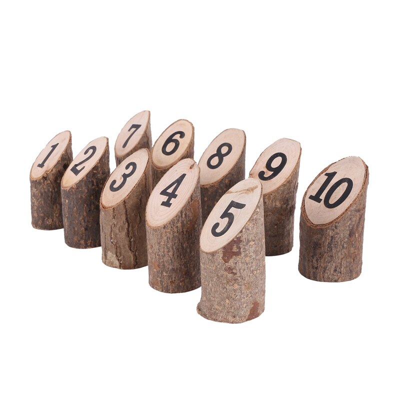 20X Rustic 1-10 Wooden Table Numbers Wedding Birth... – Vicedeal
