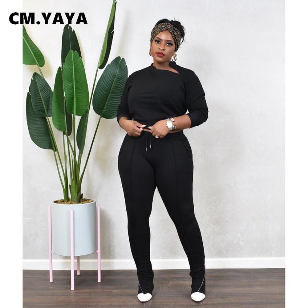 CM.YAYA Plus Größe Grundlegende frauen Set Sweatsh... – Grandado