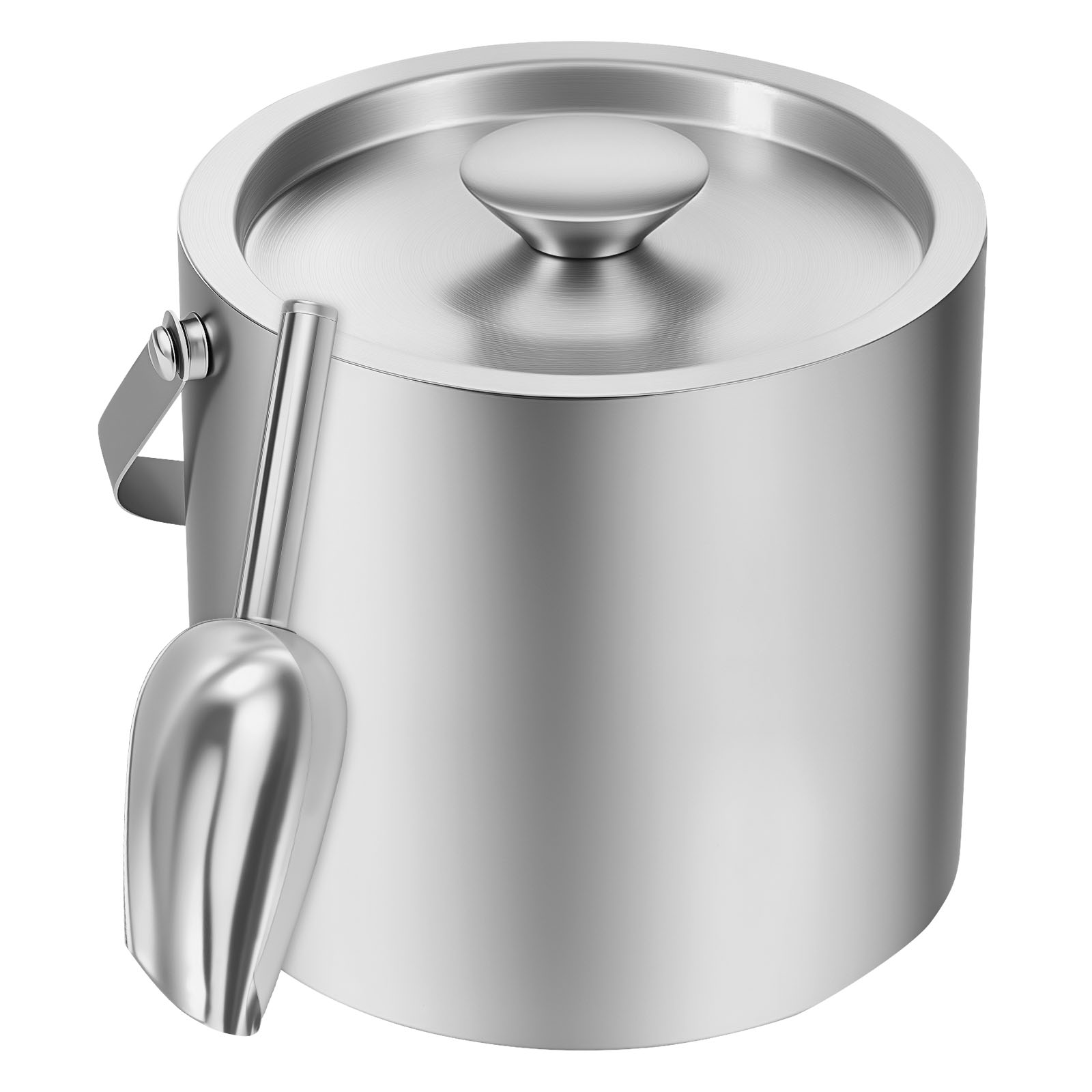 Ice Bucket with Lid and Scoop Double Walled Stainl... – Grandado