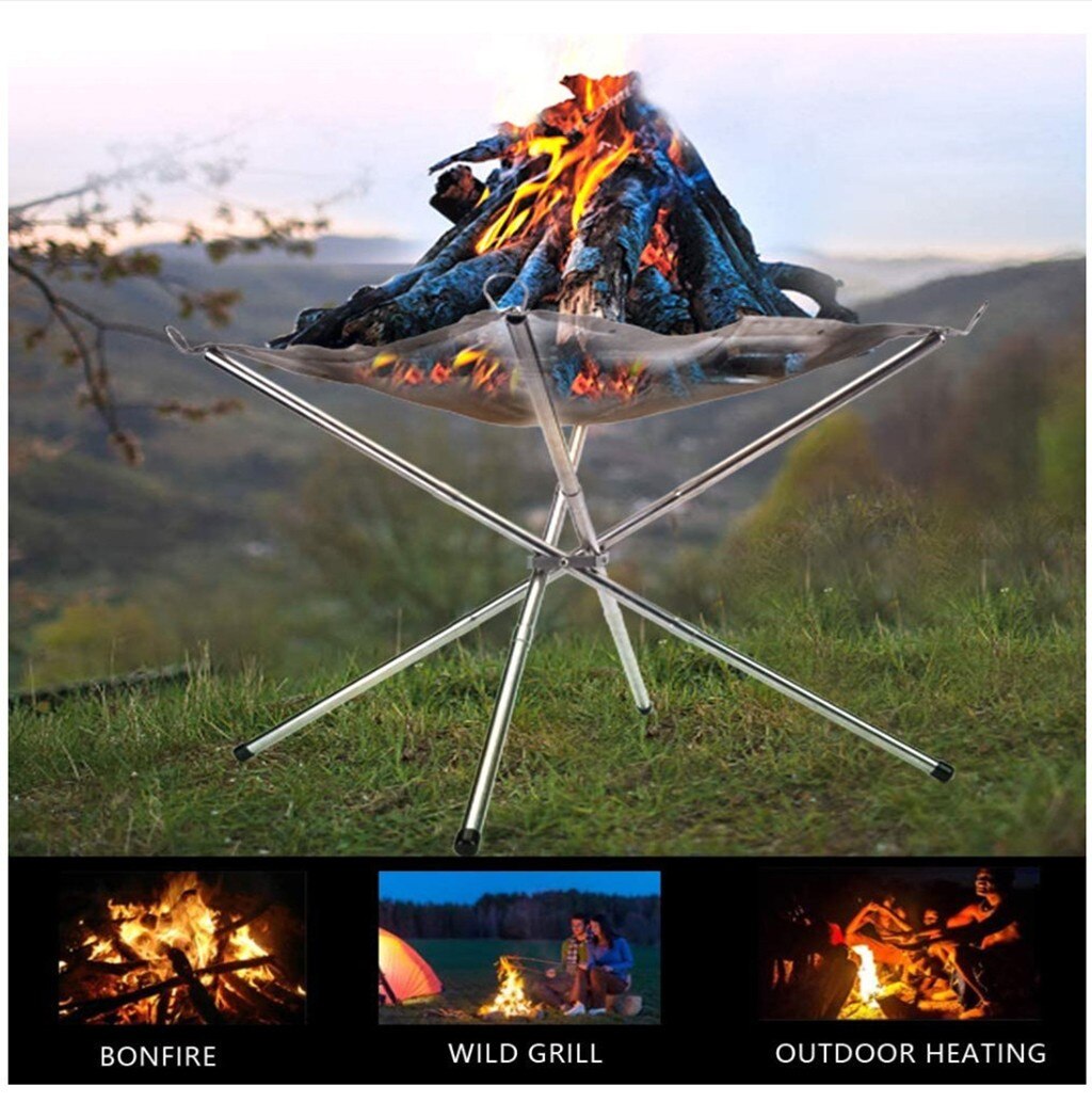 Portable Fire Pits Outdoor Camping Foldable Mesh F... – Vicedeal