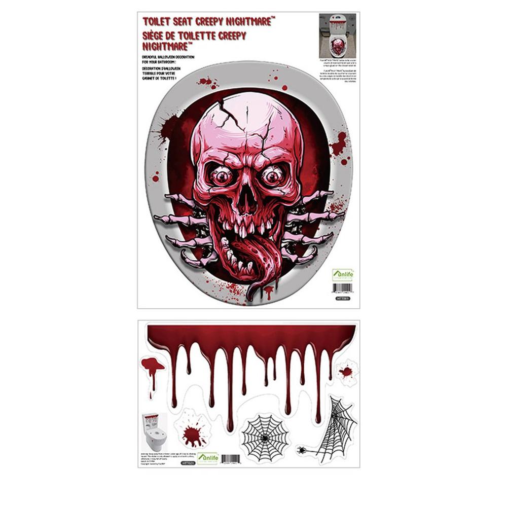 Halloween Decoration Skull Toilet Stickers Bloody ... – Vicedeal
