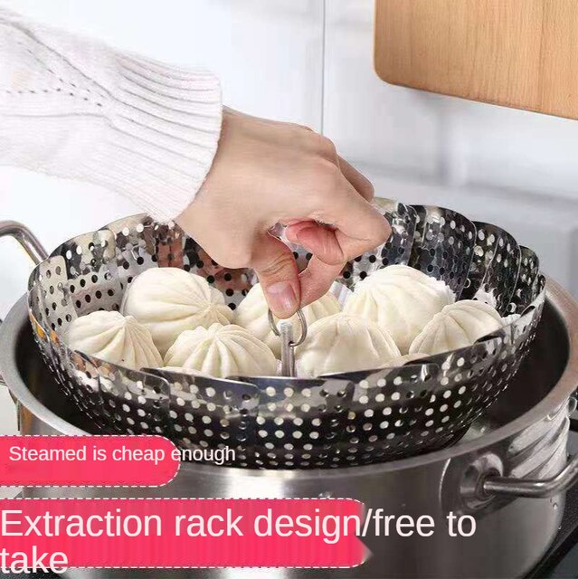 Stainless Steel Folding Retractable Steamer Househ... – Vicedeal