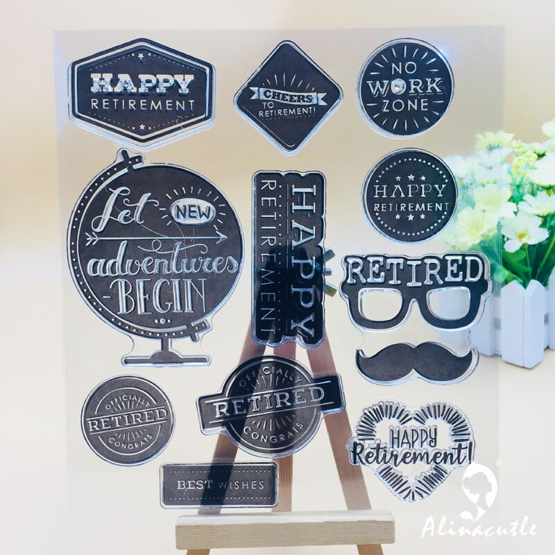 CLEAR STAMPS Die Cut Retirement Tag DIY Scrapbooki... – Grandado