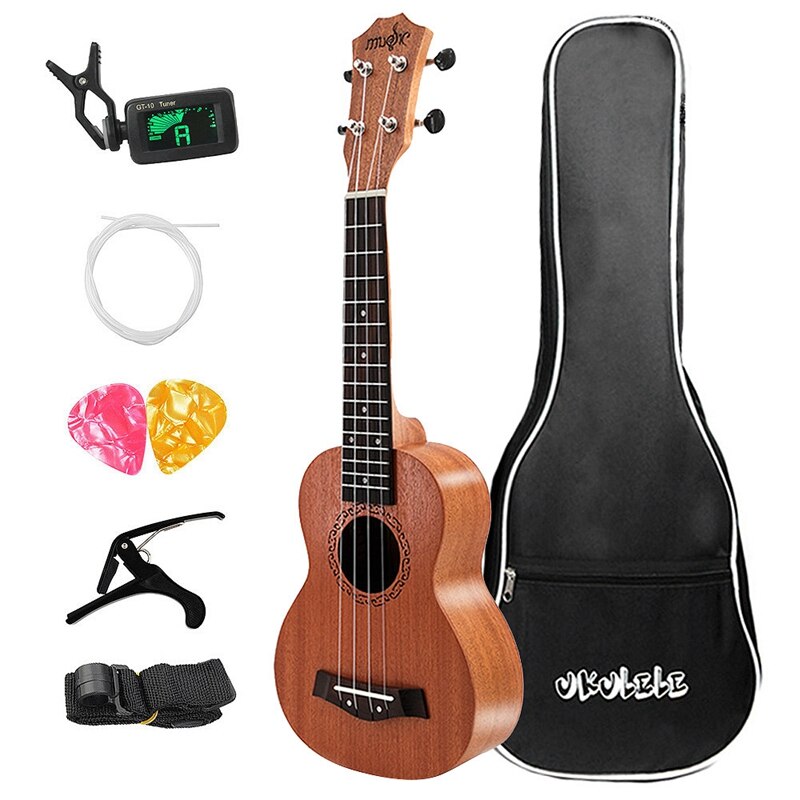 21 Inch Soprano Ukulele Set Sapele Wood 21Inch Haw... – Grandado