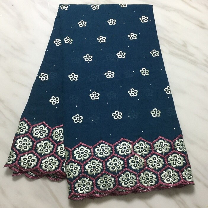 African material baumwolle stoff blumen stickerei ... – Vicedeal