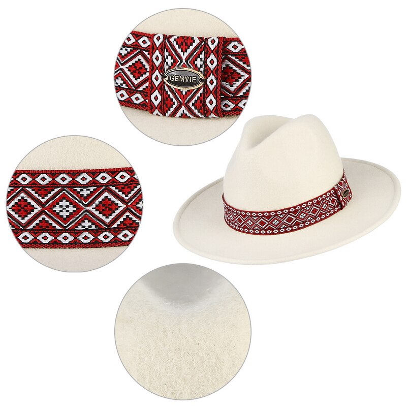 GEMVIE Vintage 100% Wol Brede Rand Wit Fedora Hoed... – LovingPrices