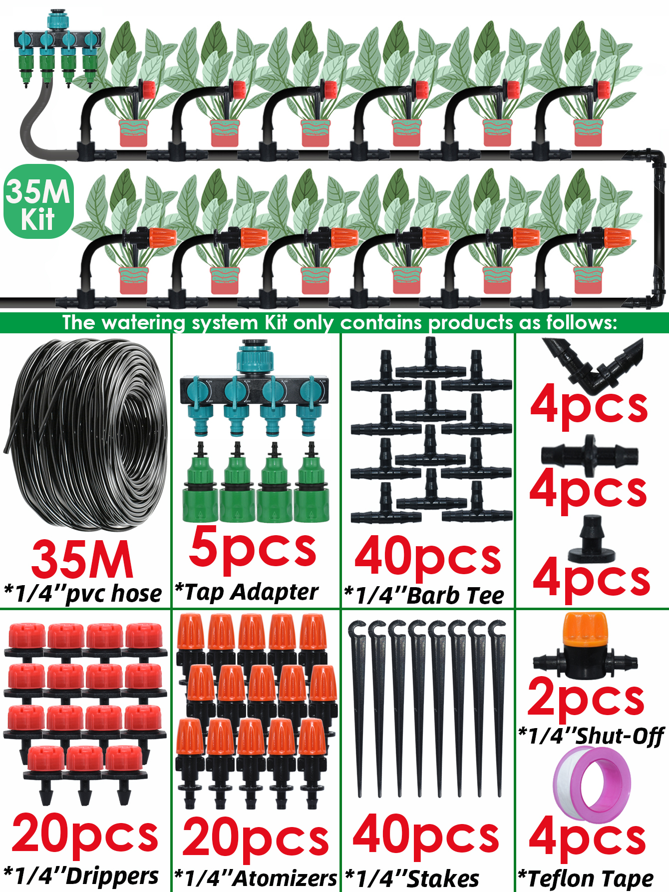 KESLA 5M-50M Garden Micro Drip Irrigation Automati... – Grandado