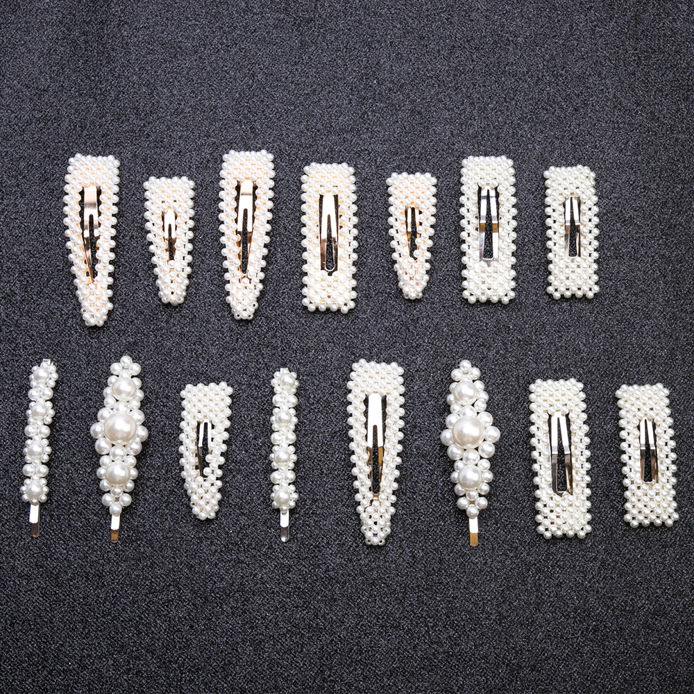 Set Trendy White Pearl Hair Clip For Women Handmad... – Grandado