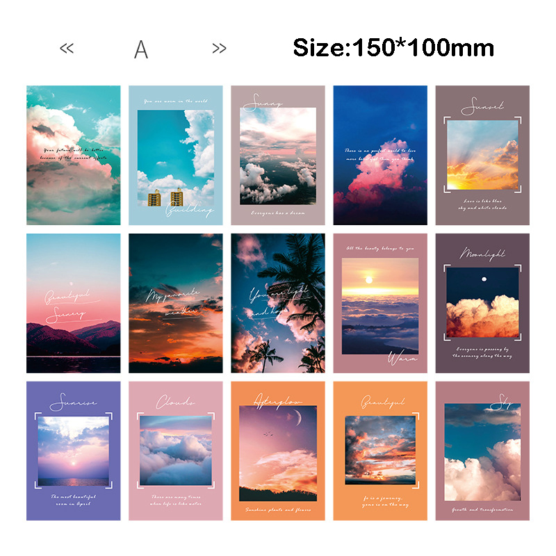 15pcs Sunset Colorful Clouds Posters Decorative Ca... – Grandado