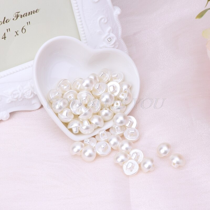 50Pcs Faux Pearl Buttons Fit Sewing Scrapbook Back... – Grandado