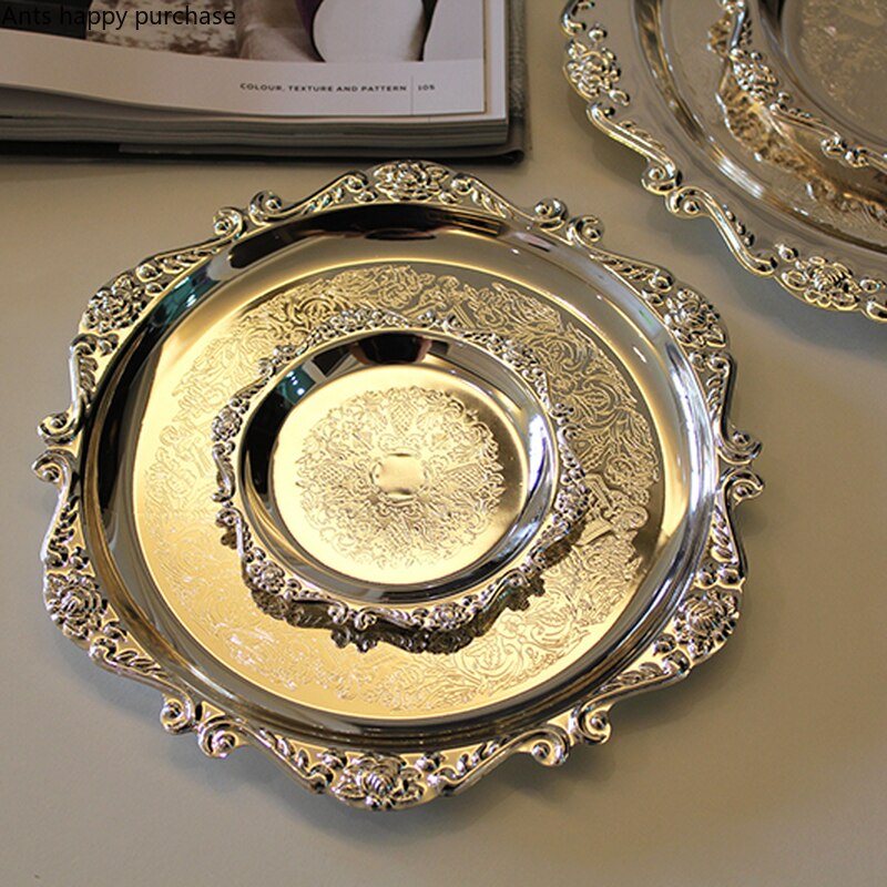 Big Middle Small Silver Cake Pan Afternoon Tea Des... – Grandado