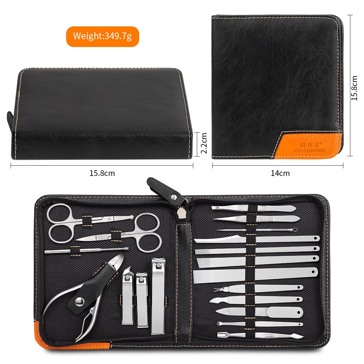 19in1 Black Manicure Set Pedicure Pliers Sets Nail... – Grandado