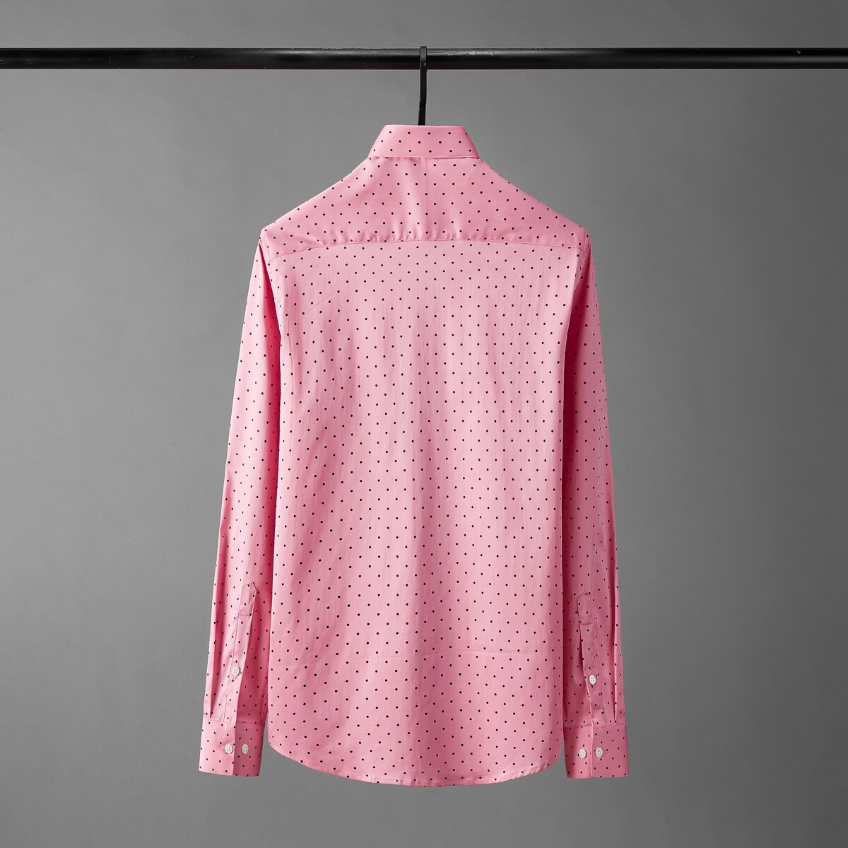 Rose Red Man Shirts Luxury Polka Dot Printed Long ... – Vicedeal