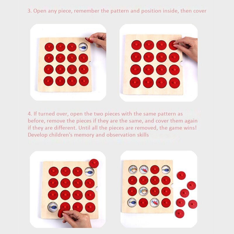 Kids Wooden Memory Chess Cartoon Reference Map Car... – Grandado