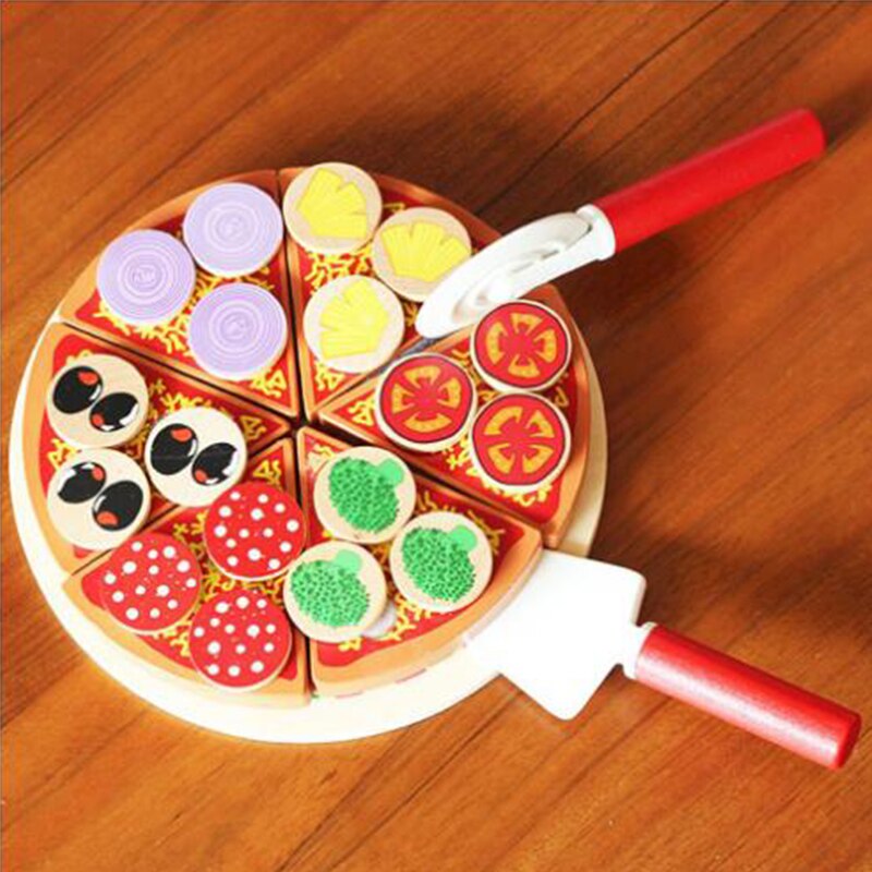 Kids Pretend Play Toy Pizza Houten Speelgoed Voeds... – Grandado