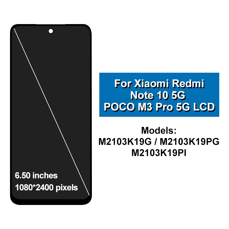 Original 6.5" For Xiaomi Redmi Note 10 5G M21... – Vicedeal