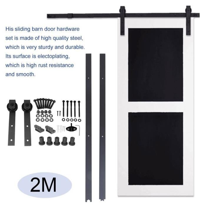 Barn Door Hanging Rail For Europe Rustic Black Sli... – Grandado