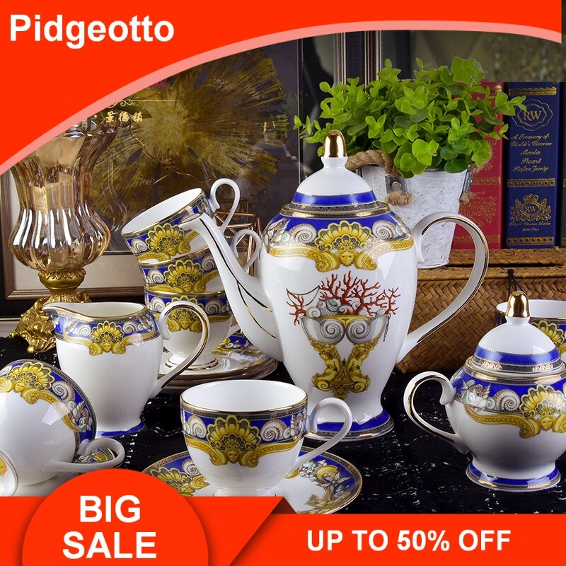 European Style Ocean Bone China Coffeware Sets Aft... – Grandado